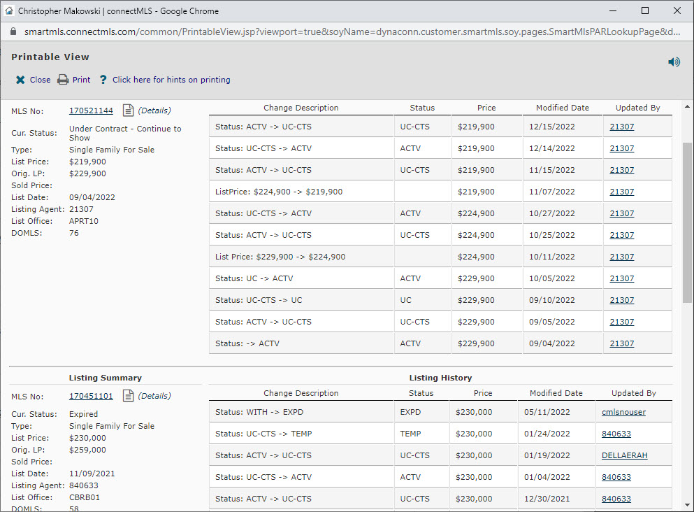 How to see listing and property history information in connectMLS ...