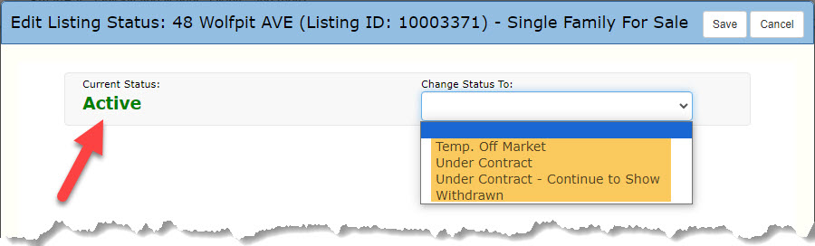 How to change your listing's status – connectMLS