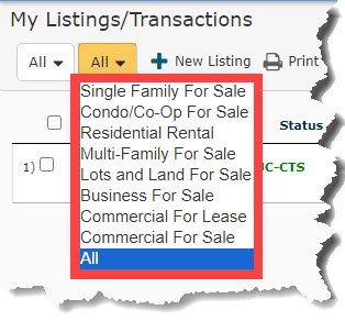 View/Manage My Listings & Transactions – connectMLS