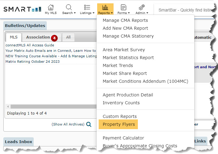 Create a property flyer – connectMLS