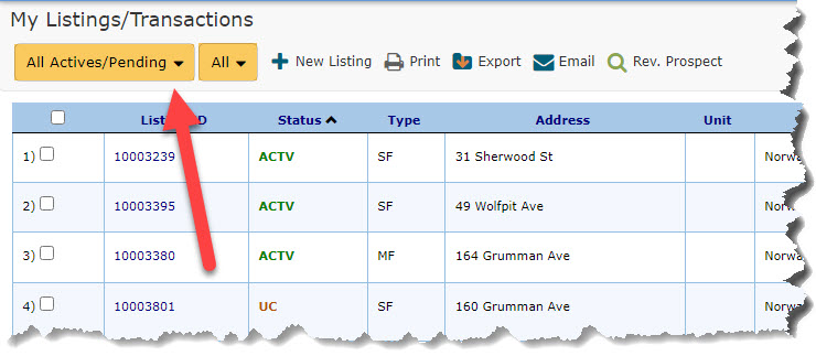 View/Manage My Listings & Transactions – connectMLS
