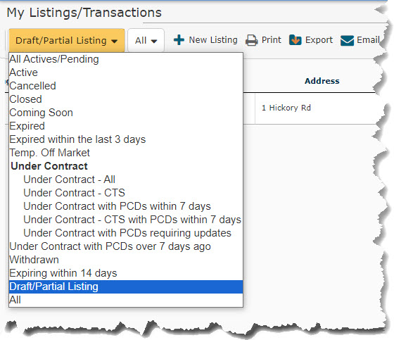 Access ShowingTime from a Draft listing – connectMLS