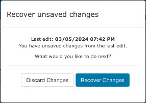 Recover unsaved changes (Add/Edit) – connectMLS